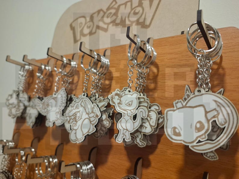 Pokemon +150 Pack Keychain + Display Stand. LASER Cut File .svg/lbrn ...