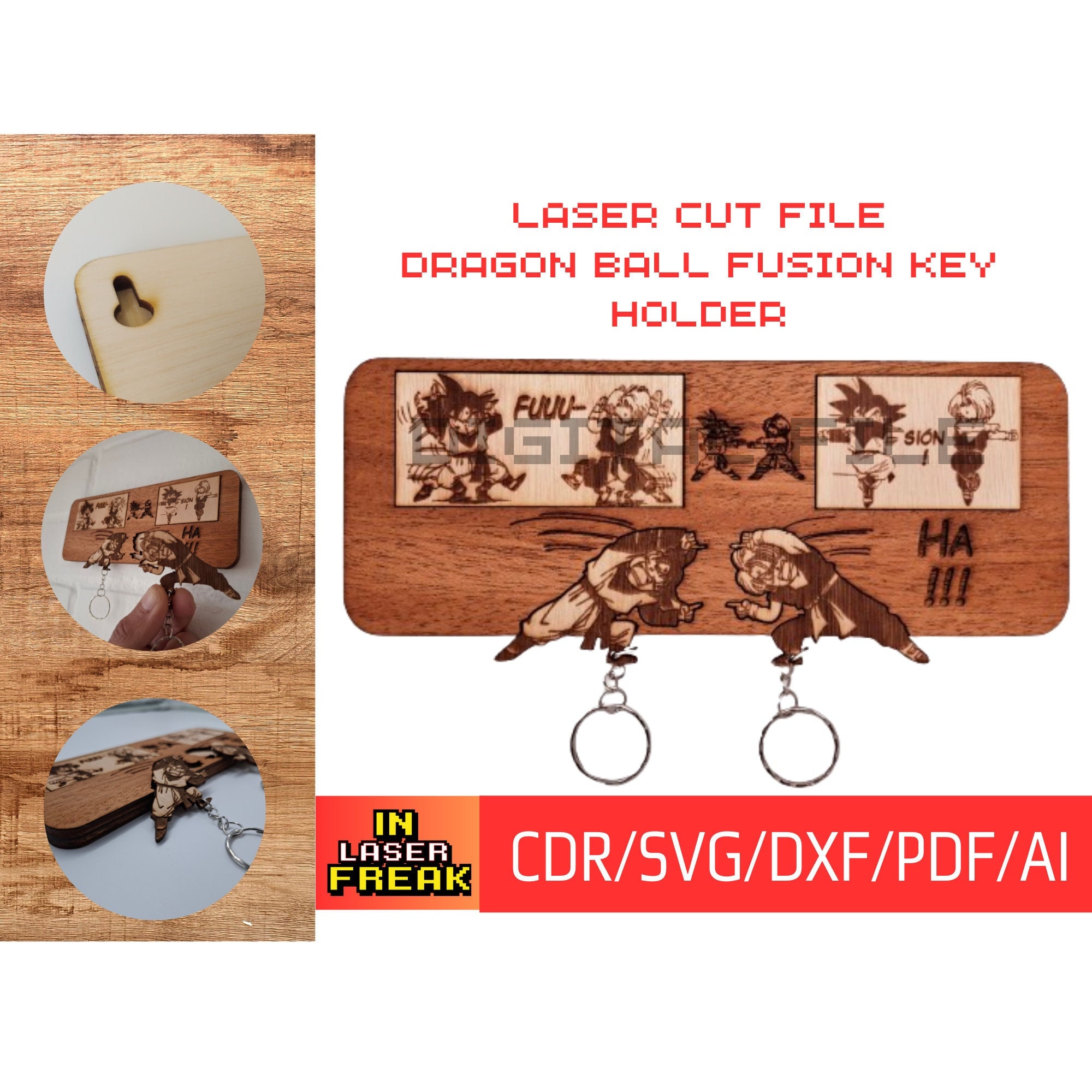 Goten and Trunks Fusion. Laser Cut File. SVG, DXF, AI, and PDF. Fusion ...