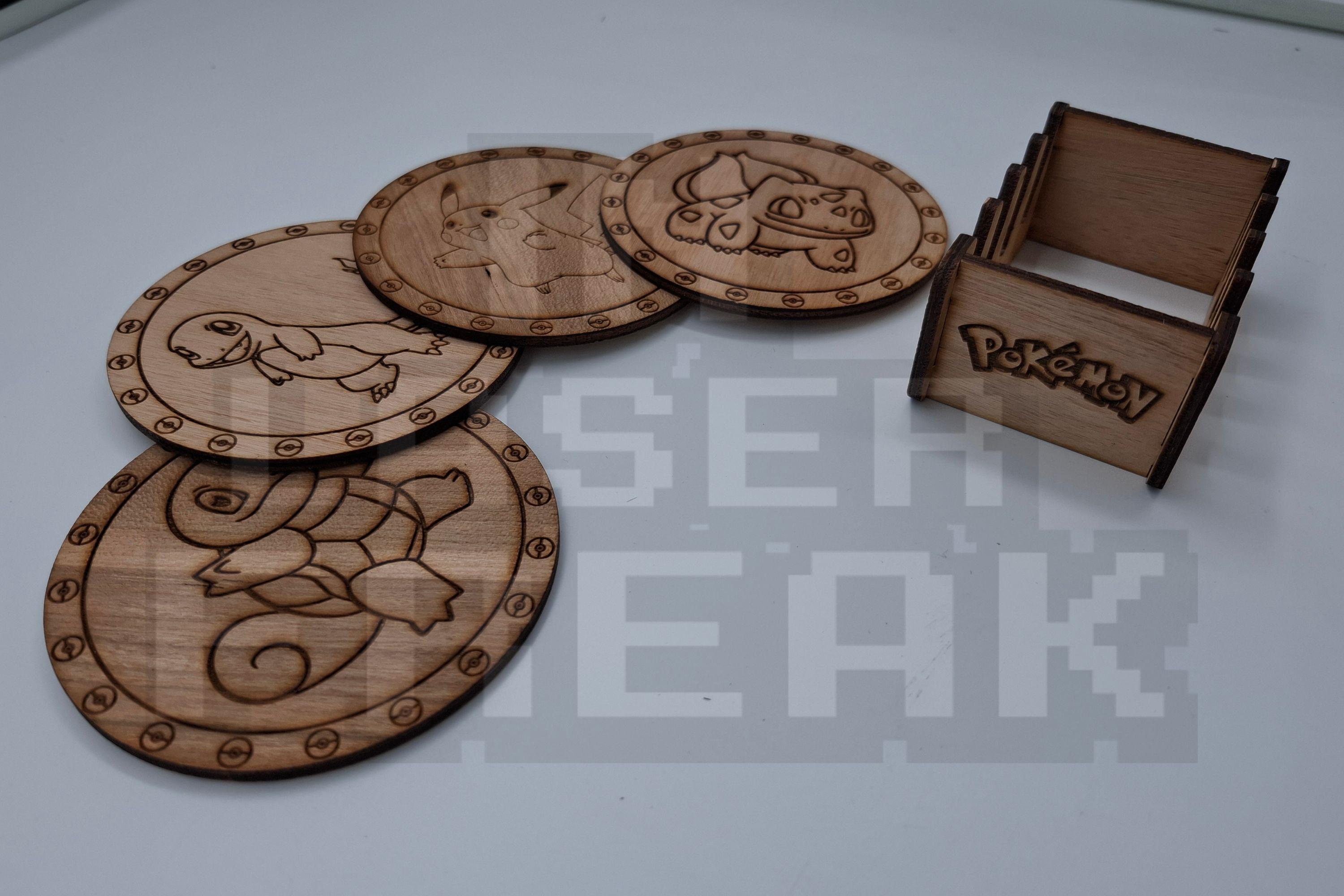 First Generation Pokemon + Pikachu + Base. 3mm Laser Cut File. SVG, CDR ...