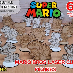 Super Mario Bros. 63 Pack Laser Cut Figures. Laser Cut File .svg/lbrn ...
