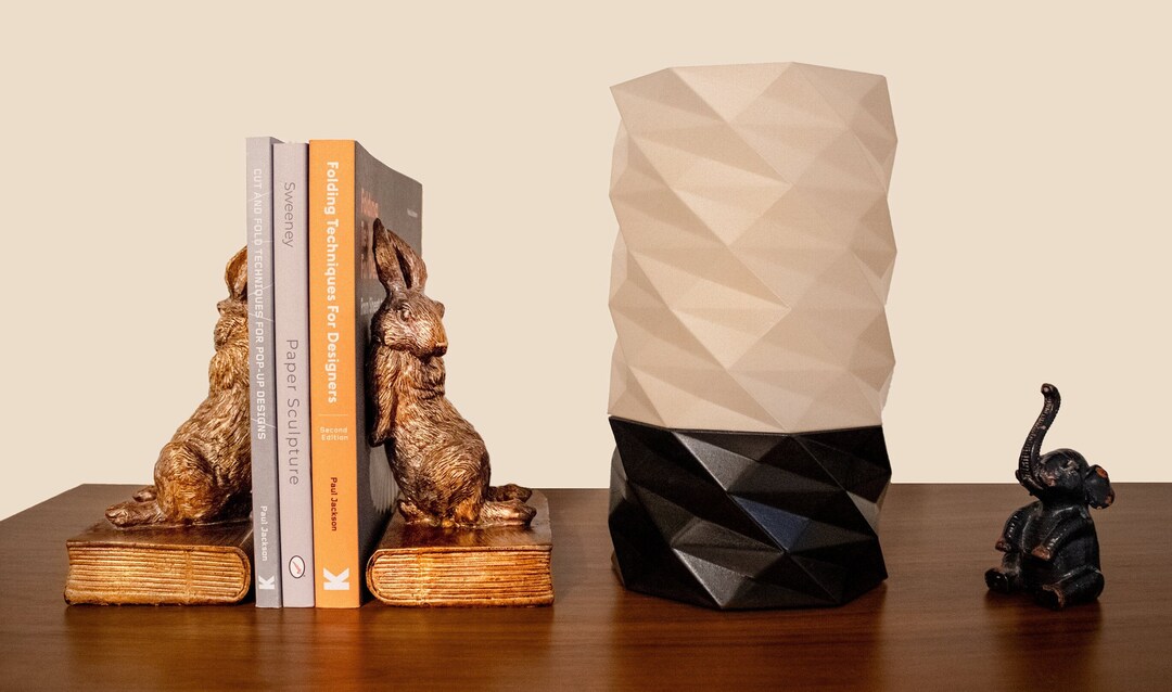 Black Concrete Lamp / Mussel Shell Shade / Touch Dimmer - Etsy