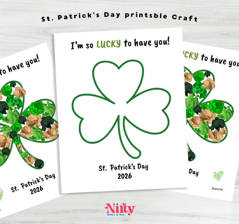 St. Patrick's Day Shamrock Craft, Tissue Paper Art, Kids Activity ...