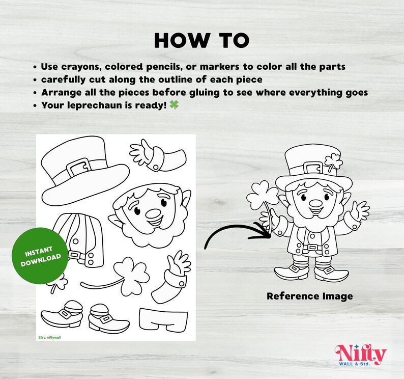Printable Build Leprechaun Cut and Paste St Patrick's Day Craft Kids ...