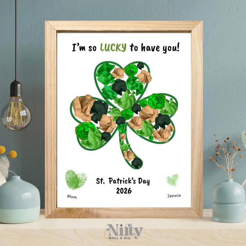 St. Patrick's Day Shamrock Craft, Tissue Paper Art, Kids Activity ...