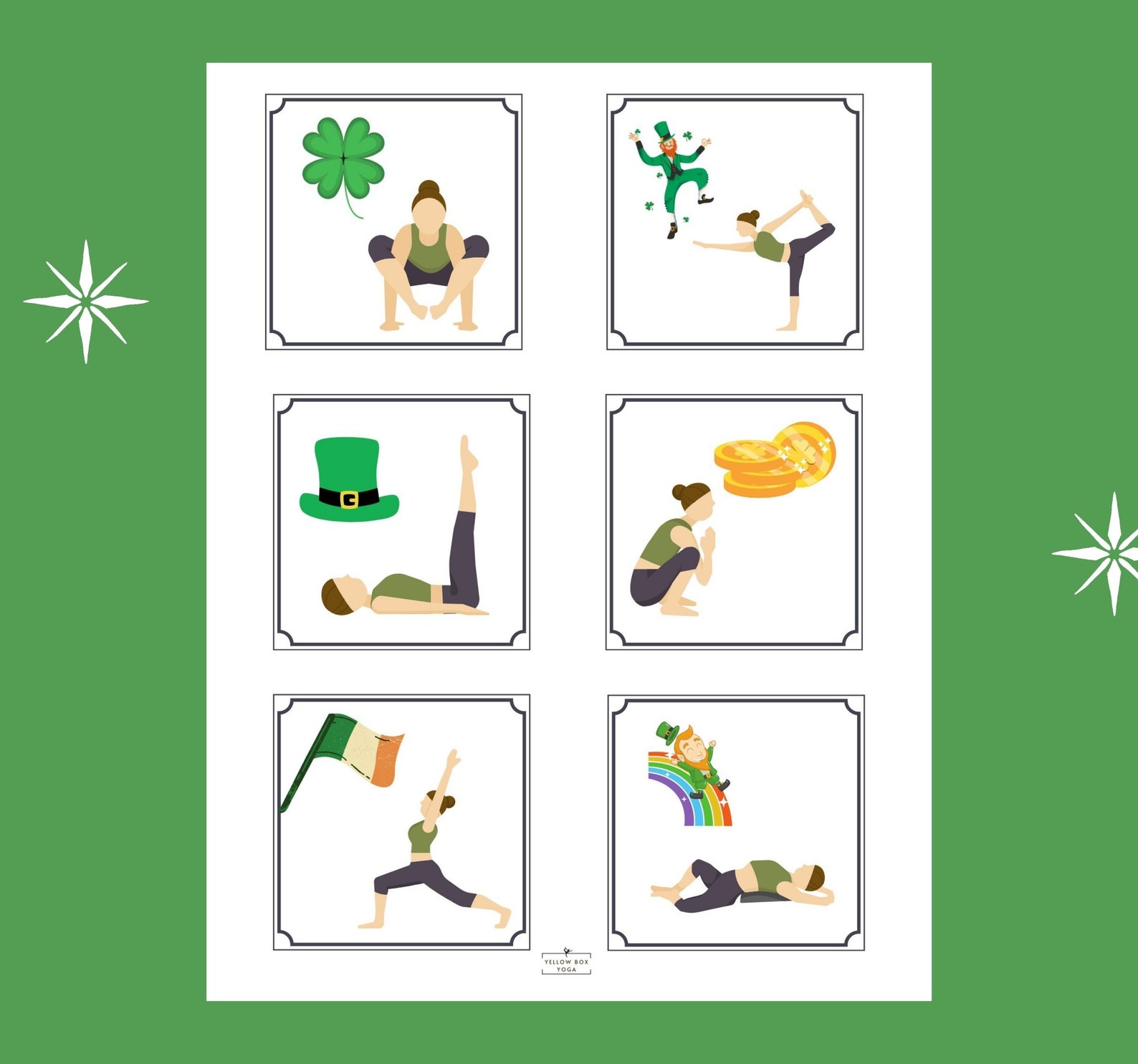 St. Patrick's Day Yoga Cards | Yoga Teacher | St. Patrick's Day Kids ...