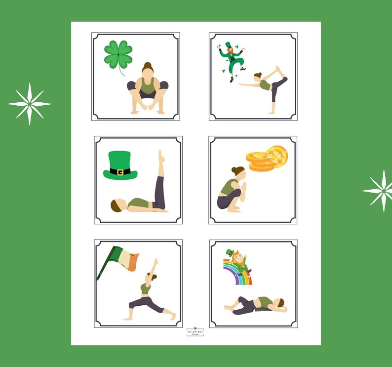 St. Patrick's Day Yoga Cards | Yoga Teacher | St. Patrick's Day Kids ...