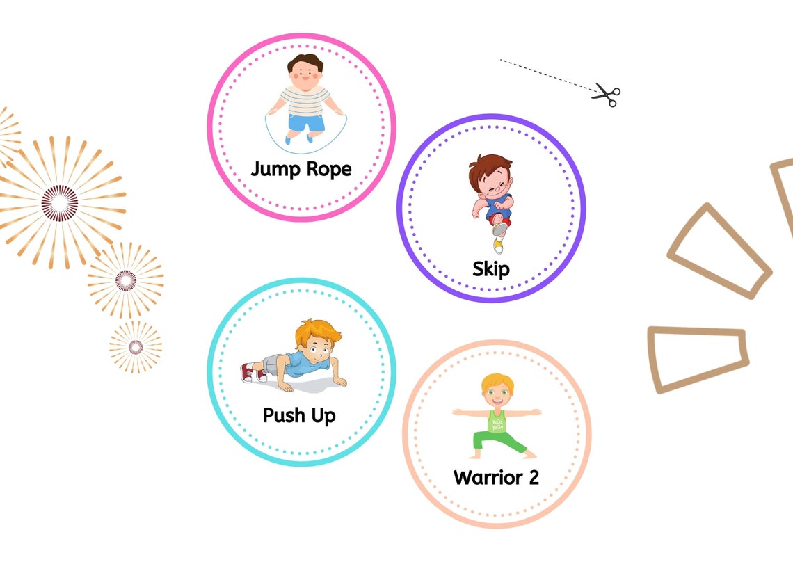 Popsicle Stick Action Cards for Kids Fitness Cards Printable Yoga Cards ...