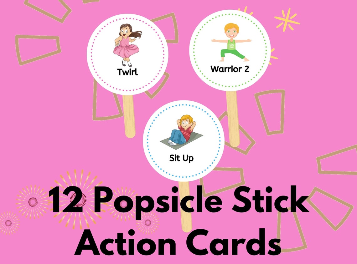 Popsicle Stick Action Cards for Kids | Fitness Cards | Printable | Yoga ...