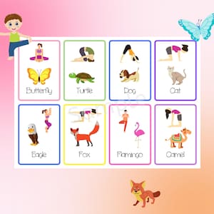 Animal Yoga Cards - Etsy