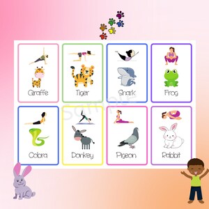 Animal Yoga Cards - Etsy