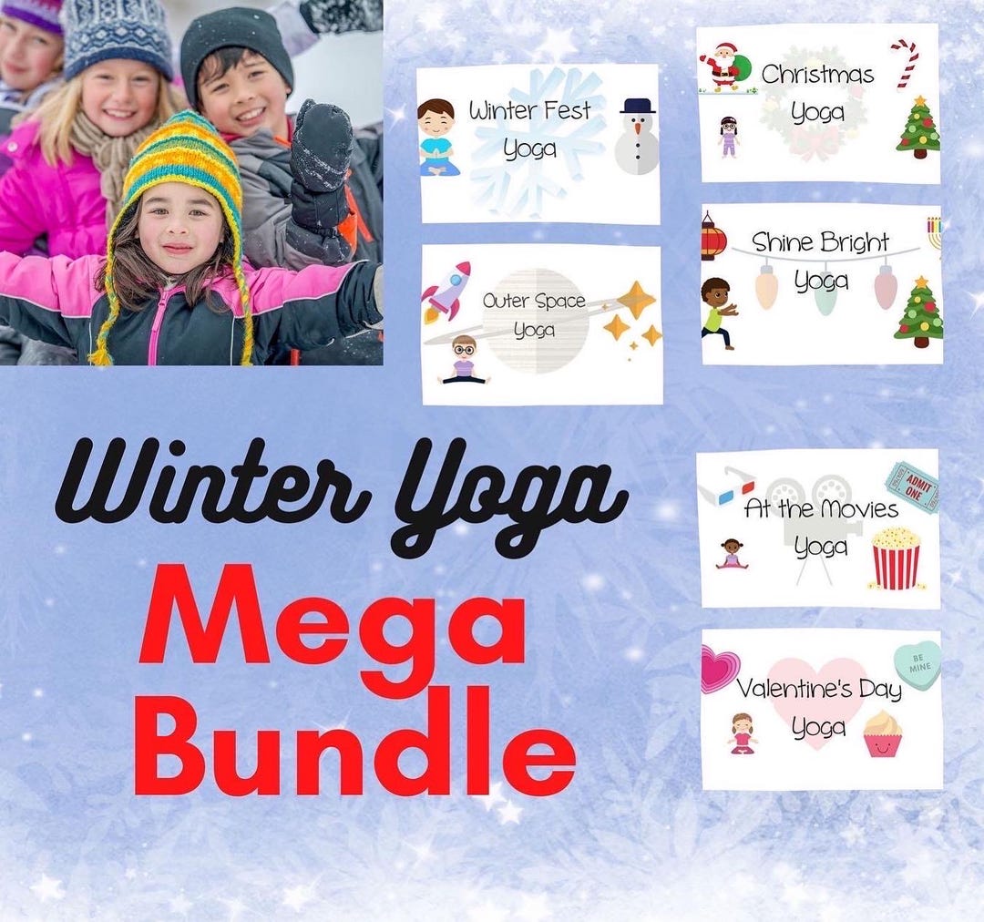 Winter Kids Yoga Curriculum Bundle • 6 Winter Yoga Lesson Plans • Music ...