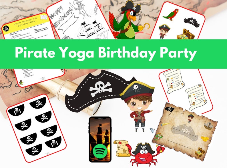 Pirate Yoga Birthday Party Lesson Plans | Yoga Teacher | Yoga Birthday ...