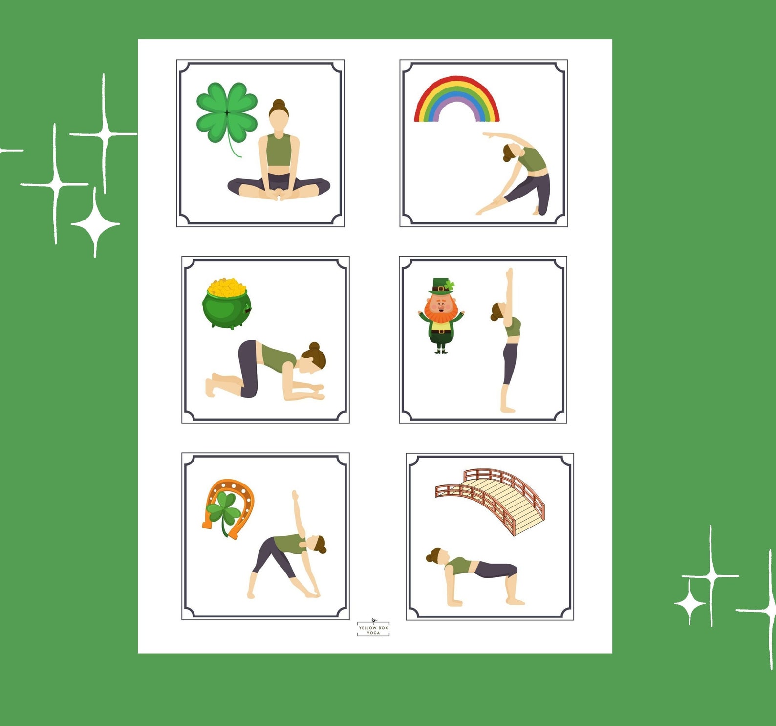 St. Patrick's Day Yoga Cards | Yoga Teacher | St. Patrick's Day Kids ...