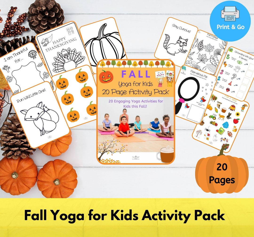 Fall Yoga Activity Pack, Fall Coloring Pages, Fall Yoga Lessons, Fall ...