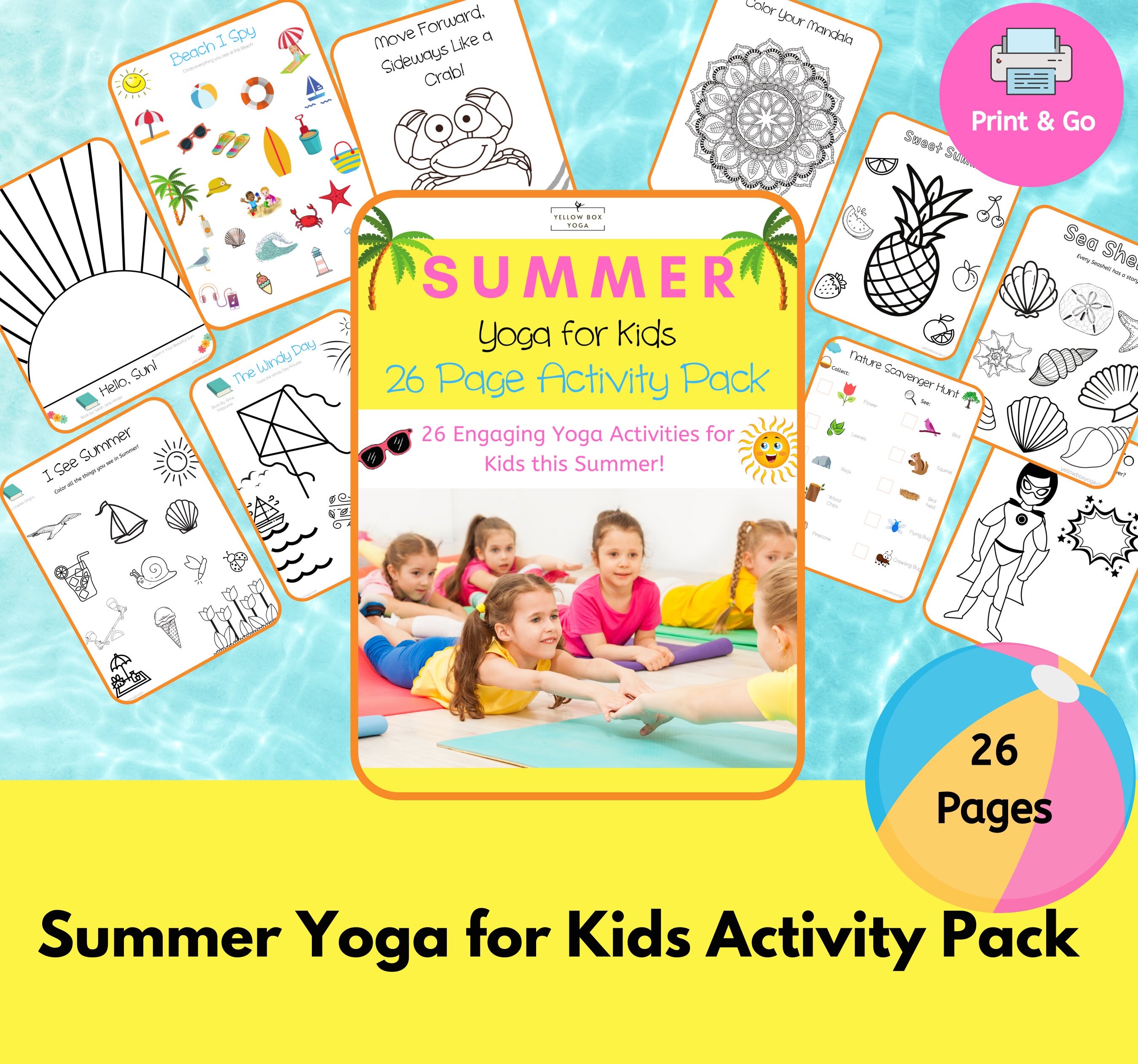 Summer Yoga 26 Page Activity Pack - Etsy