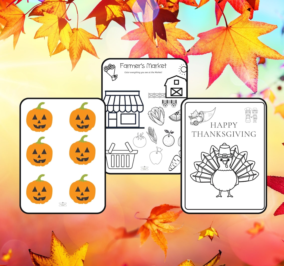 Fall Yoga Activity Pack, Fall Coloring Pages, Fall Yoga Lessons, Fall ...