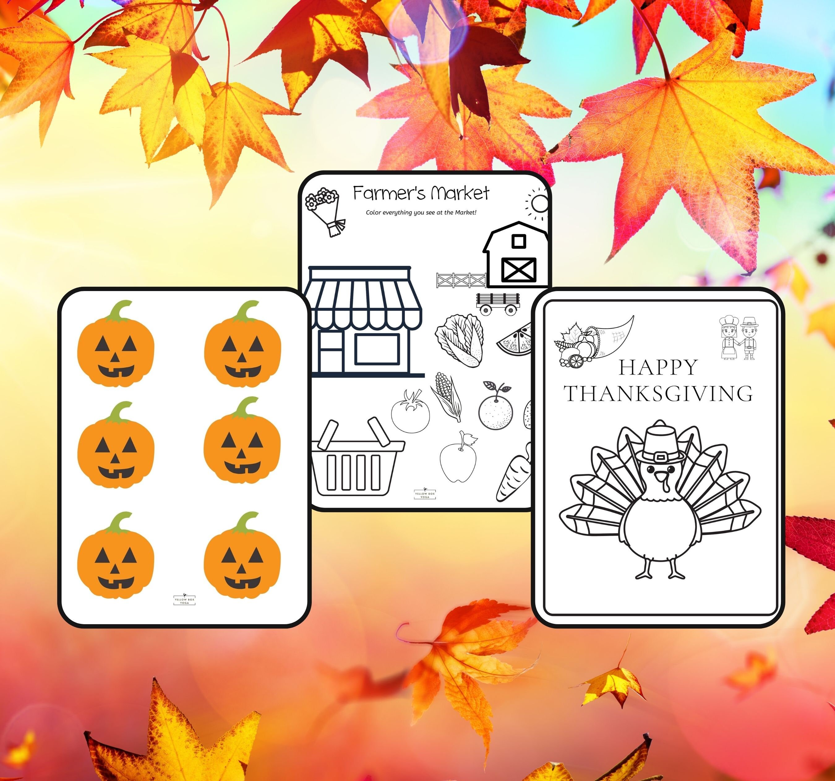 Fall Yoga Activity Pack, Fall Coloring Pages, Fall Yoga Lessons, Fall ...