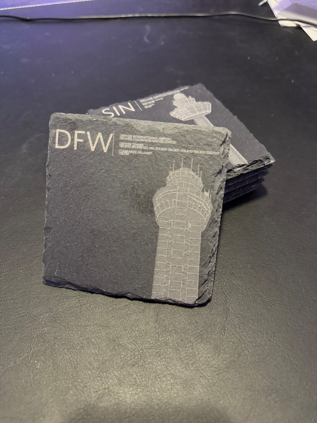 Airport Tower City Coasters Slate - Etsy
