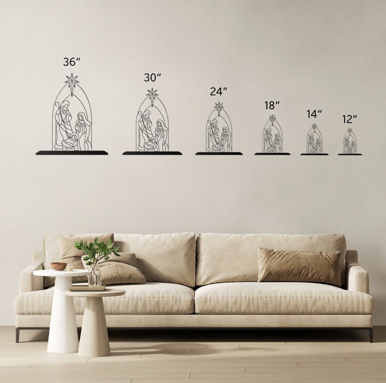 Christmas Nativity Scene Metal Wall Art: Holy Family Manger Decor - Etsy