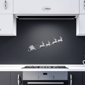 Jolly Santa Claus Sleigh With Flying Reindeer Christmas Metal - Etsy