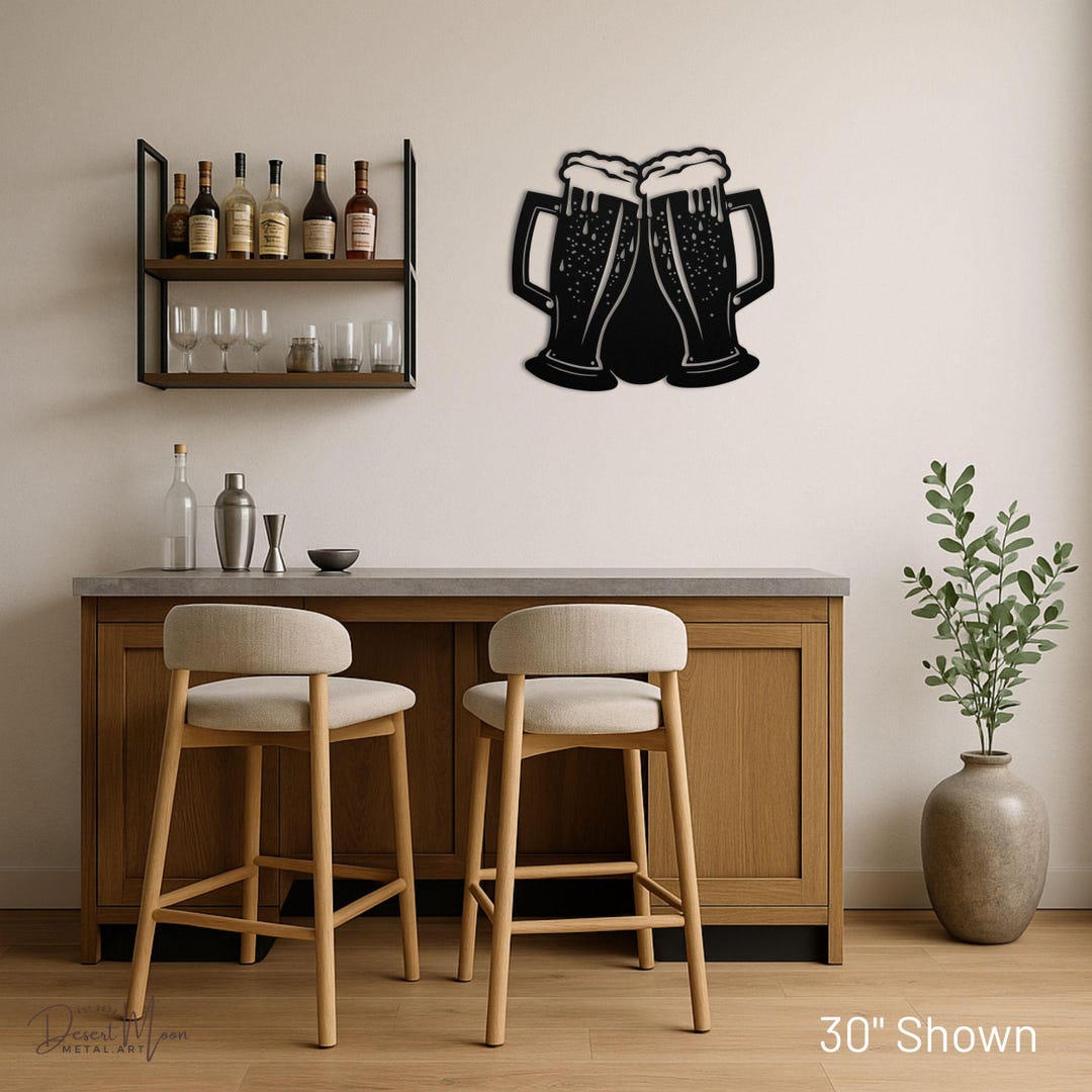 Beer Glass Metal Wall Art, Fun Bar Cart Wall Hangings - Etsy