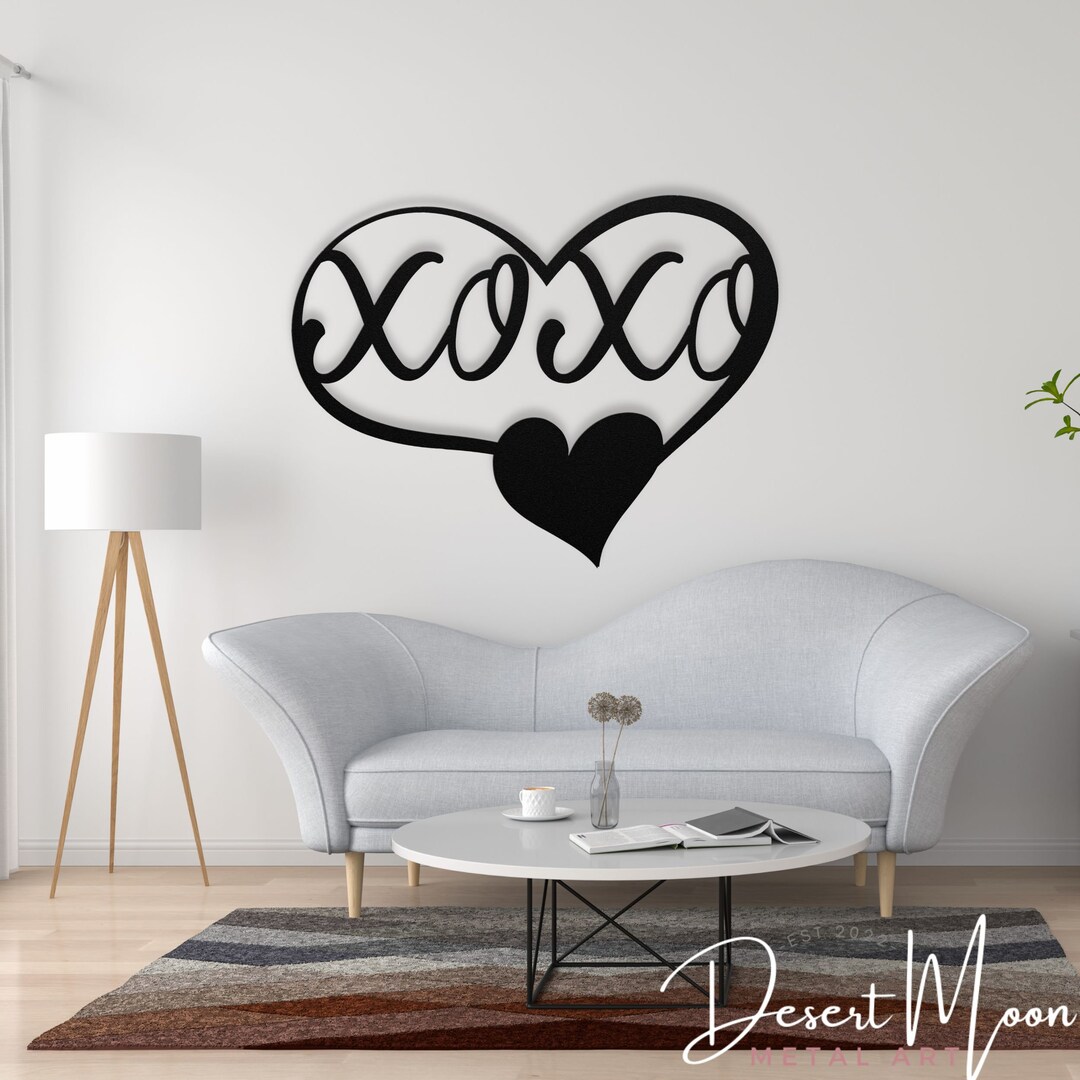 XOXO Metal Wall Art Hugs and Kisses Romantic Over the Bed Wall Art ...