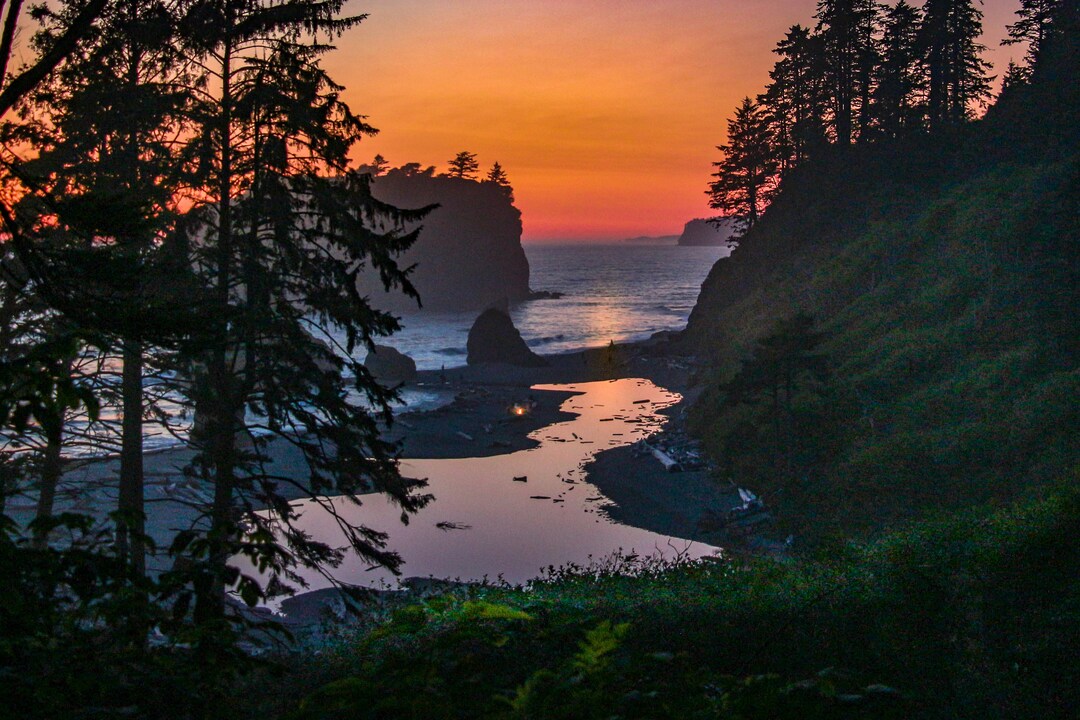 Ruby Beach Sunset Reflection, Ruby Beach WA - Etsy