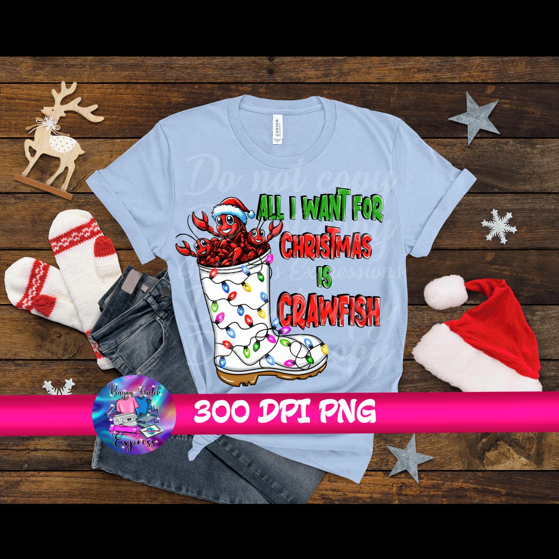 Cajun Crawfish Christmas PNG | Louisiana Holiday Design (digital ...