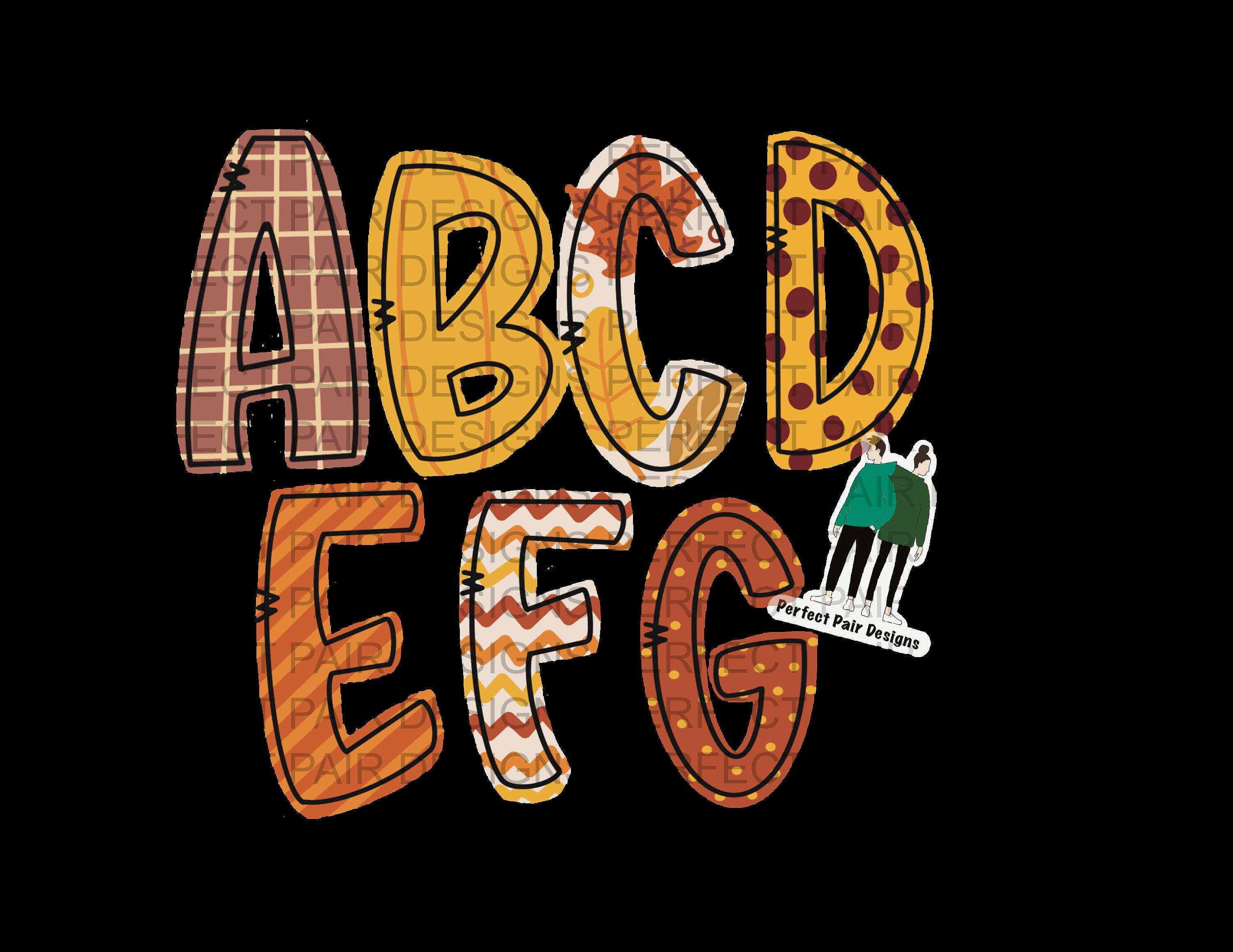 Fall Alpha Letters, Autumn PNG Letters, Fall PNG, Fall Font PNG, Fall ...