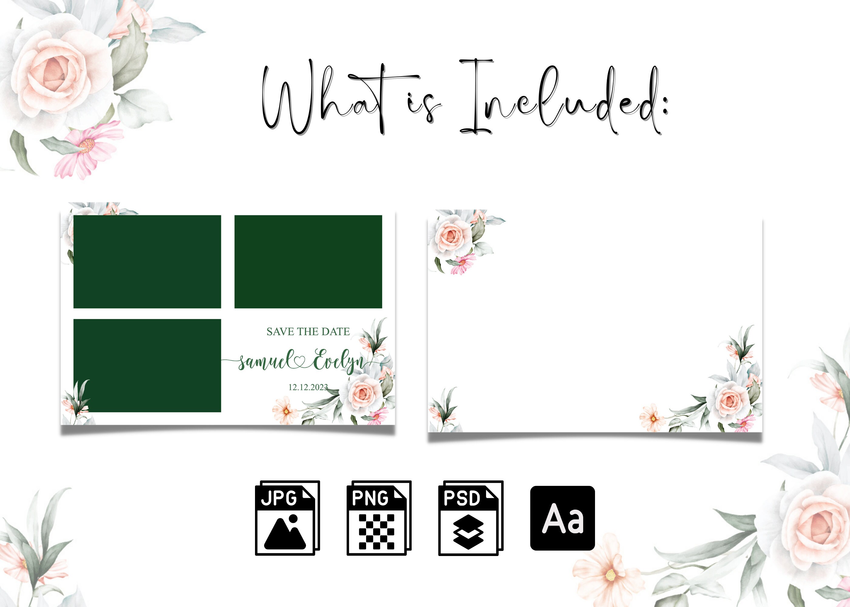 Wedding Photo Booth Template Photobooth Green and White - Etsy