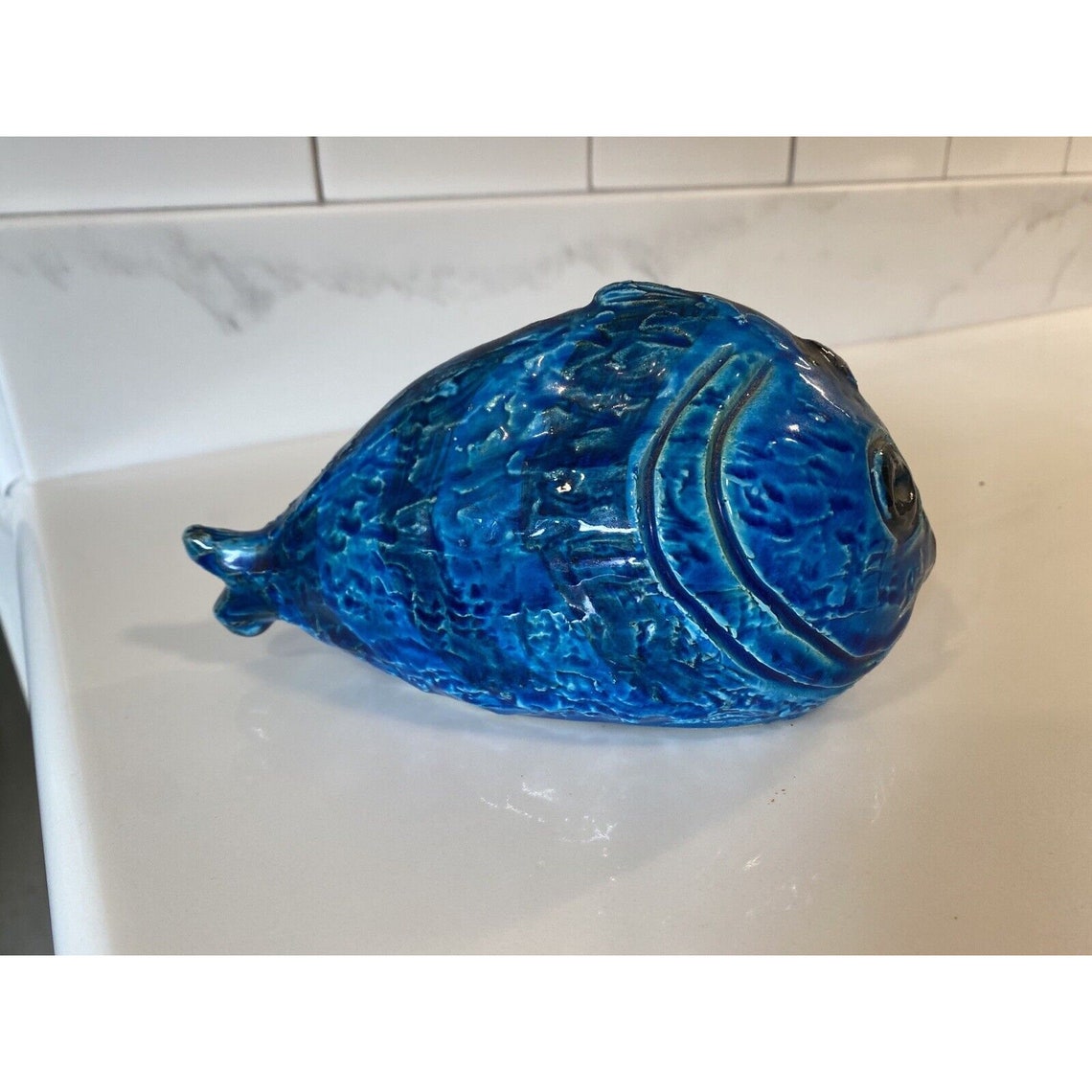 RARE, Bitossi, Pottery, Fish, Flavia, Montelupo, Rimini, Blue, Italy ...