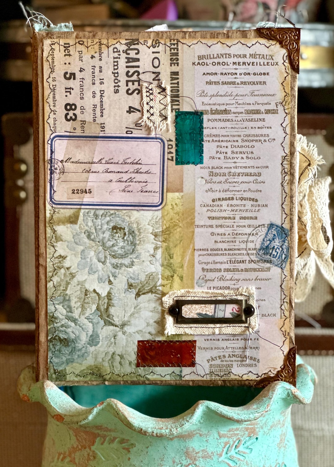 Tim Holtz Junk Journal: Rare Vintage Papers, Fabric Details - Etsy