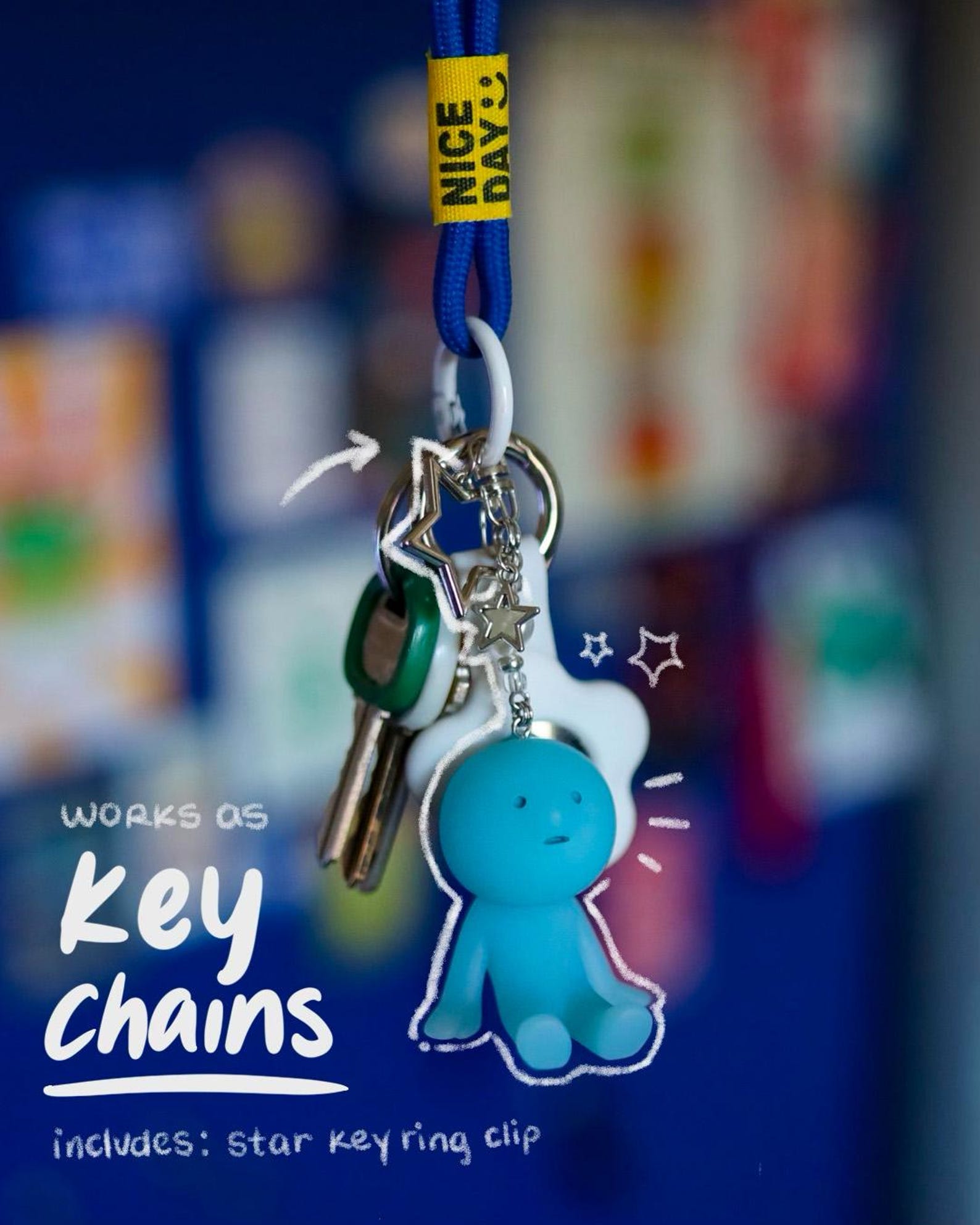 Smiski Keychain With Charms - Etsy