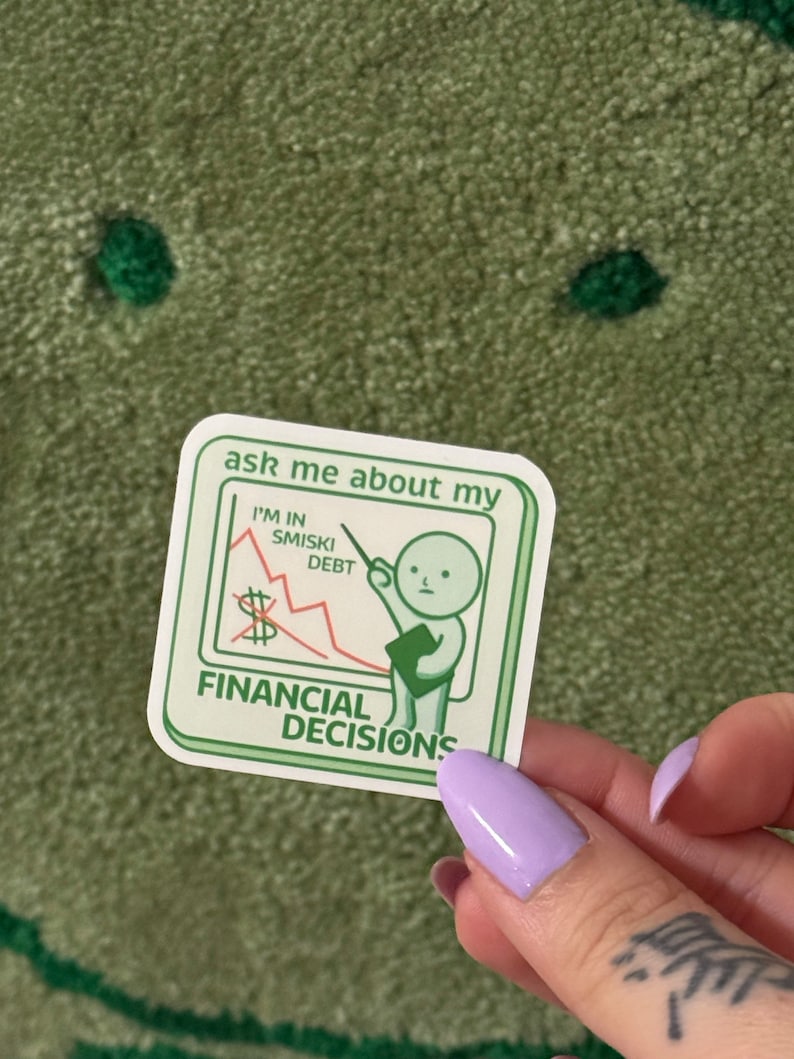 Smiski Debt Sticker - Etsy