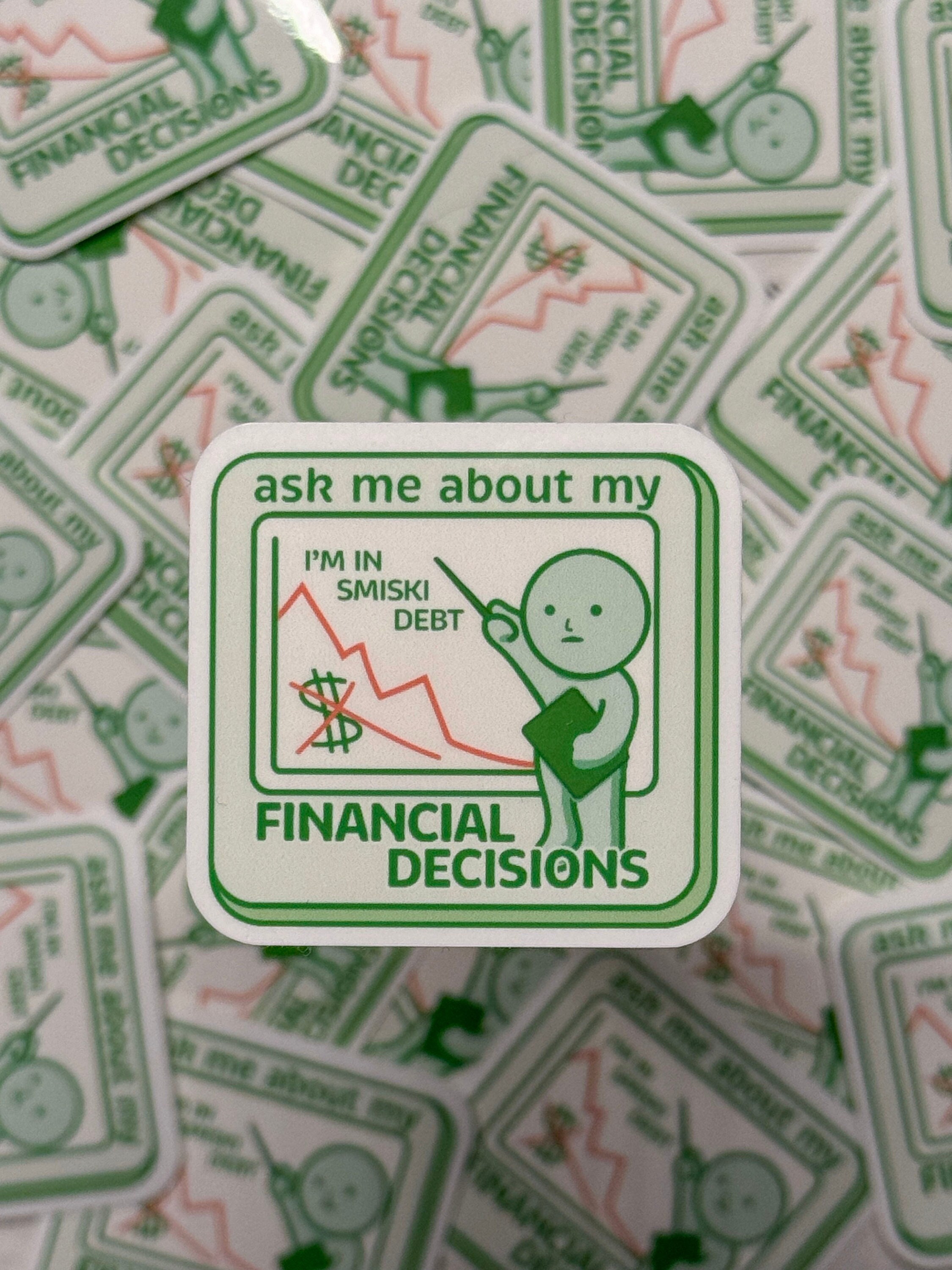 Smiski Debt Sticker - Etsy