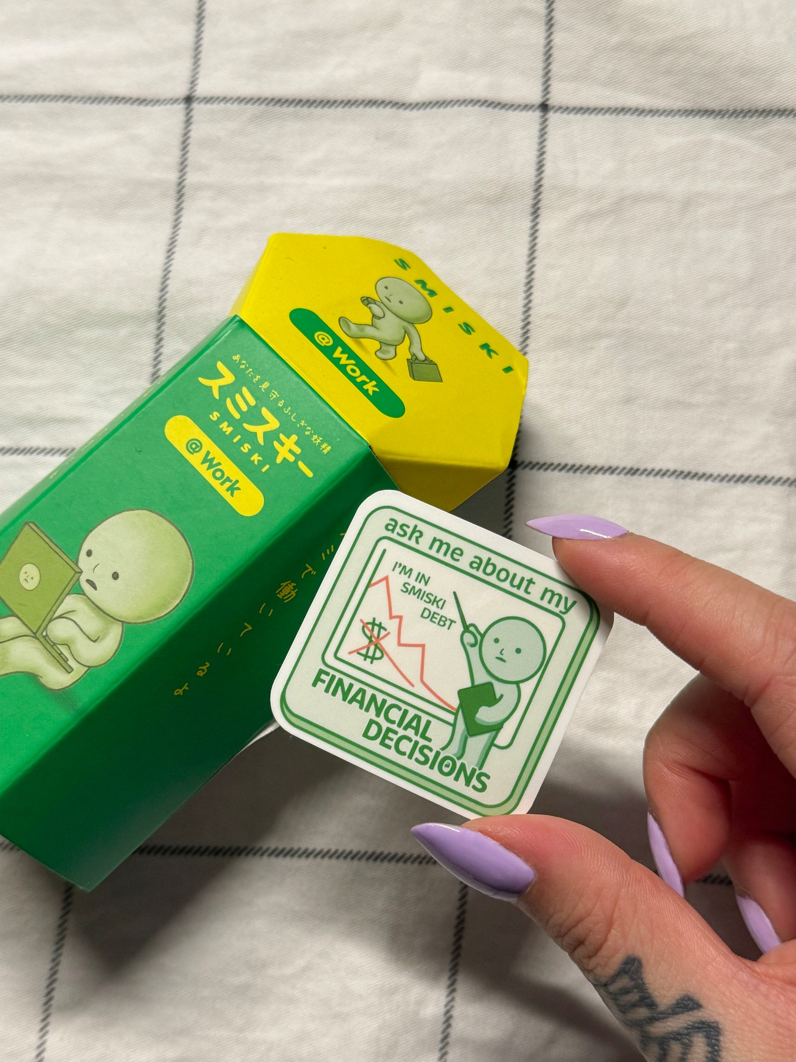 Smiski Debt Sticker - Etsy