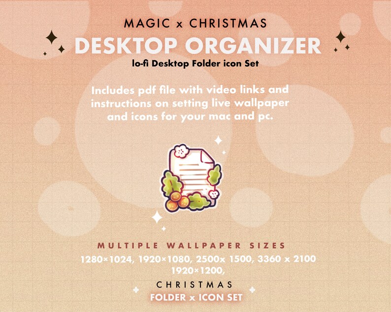 Christmas Desktop Folder Organizer Icon Set | Cute Stationary File ...