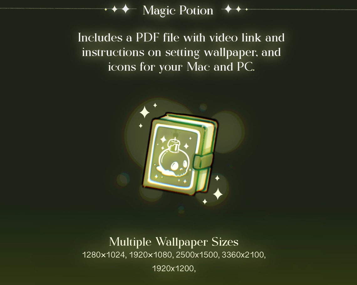 Magic Potion Desktop Theme Background Wallpaper Organizer Set | Lofi ...