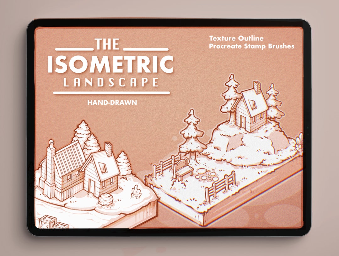 The Isometric Landscape Procreate Stamp Brushes | Isometric Map Builder ...