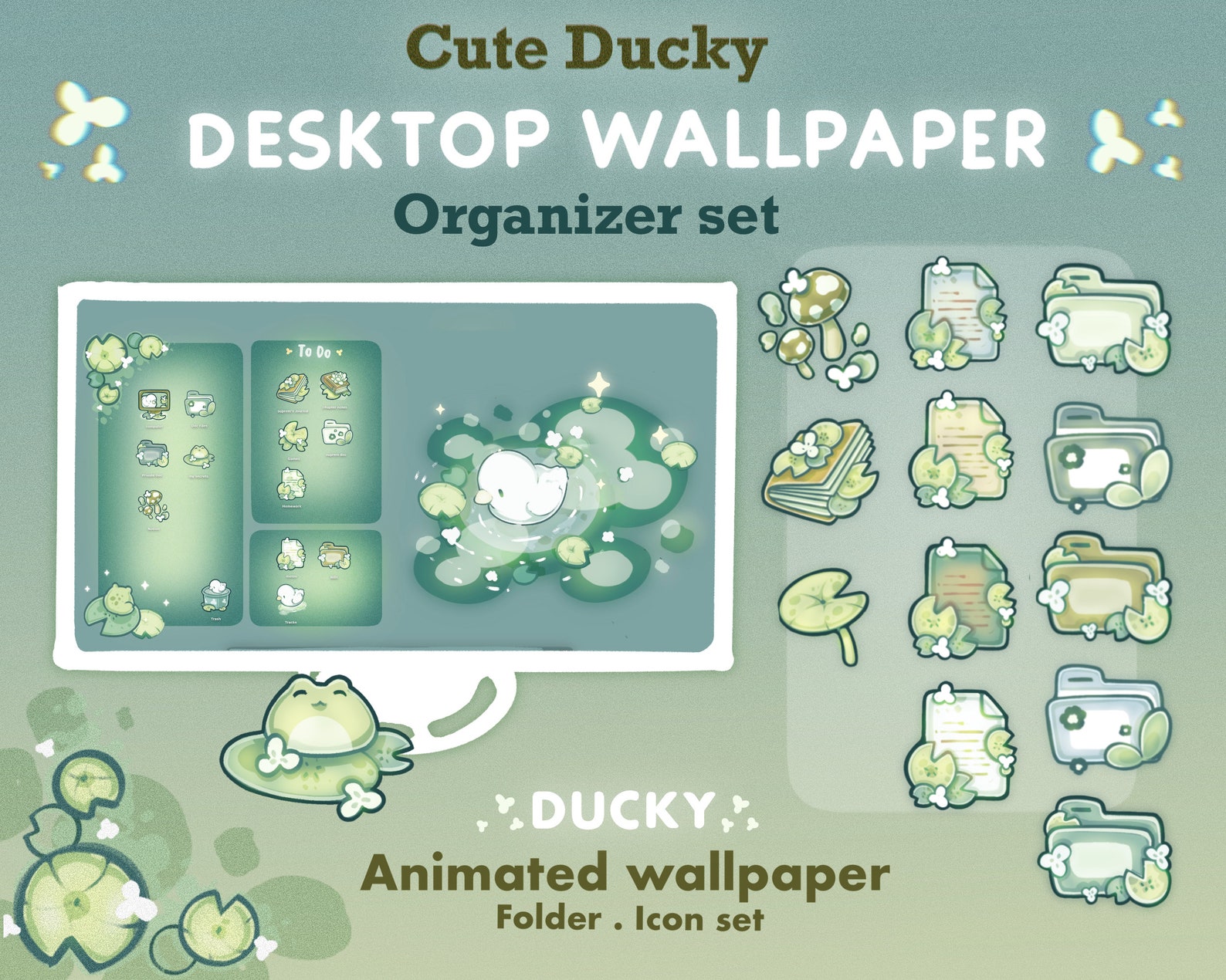 Cute Ducky Animated Desktop Theme Background Wallpaper - Etsy Canada