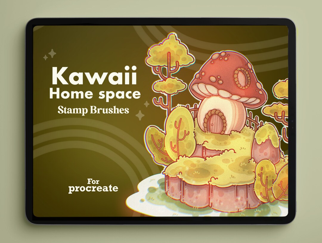 Kawaii House Procreate Stamp Brushes | Cute Fairy Houses Procreate ...