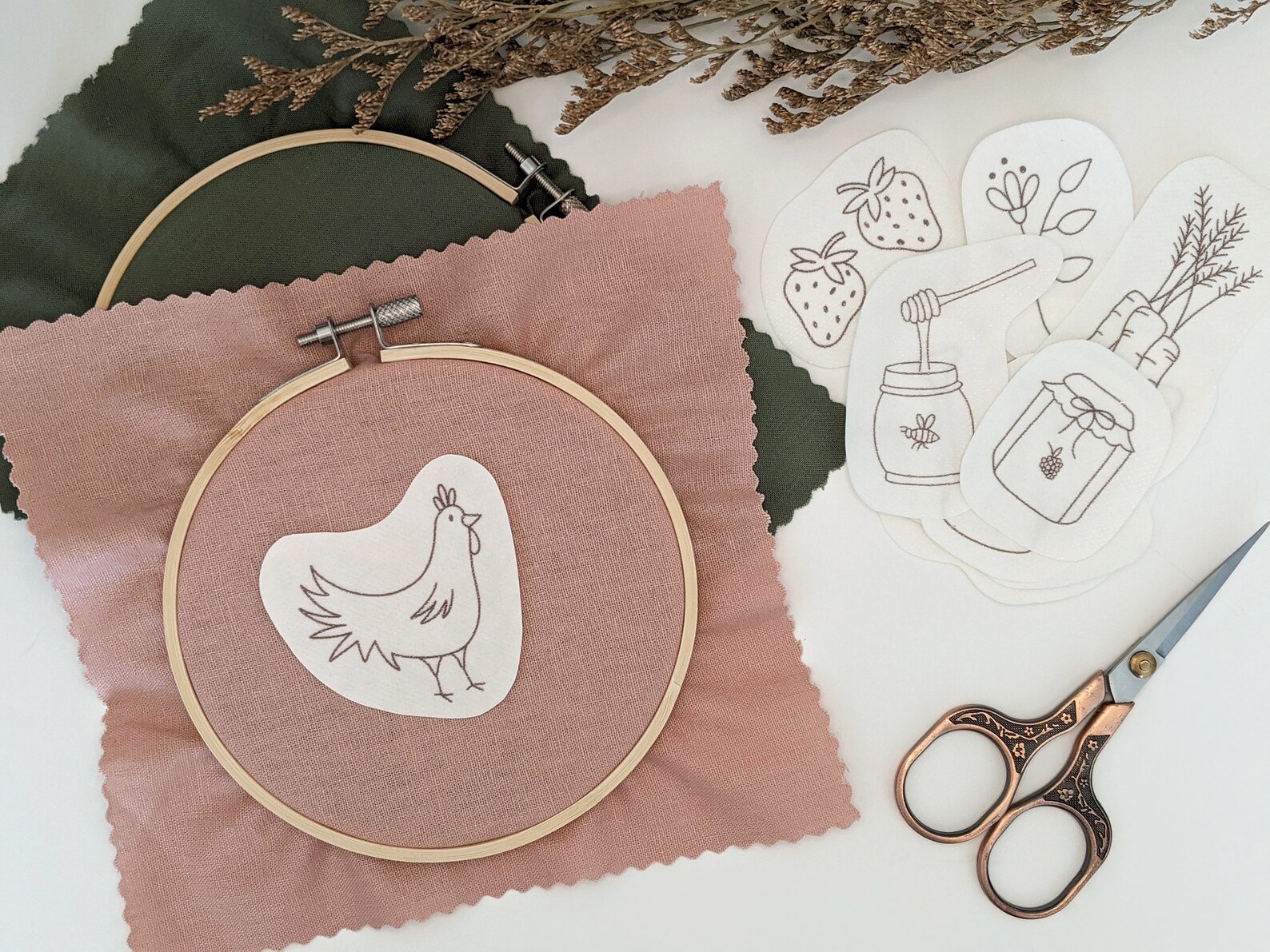 Cottage Stick and Stitch Embroidery, Cottagecore Stick and Stitch ...