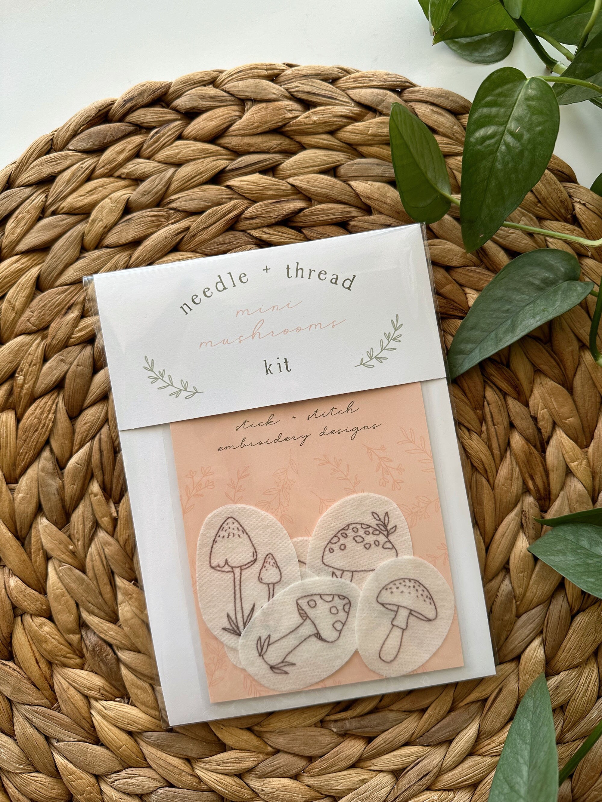Mini Mushrooms DIY Embroidery Kit, Stick and Stitch Needle and Thread ...