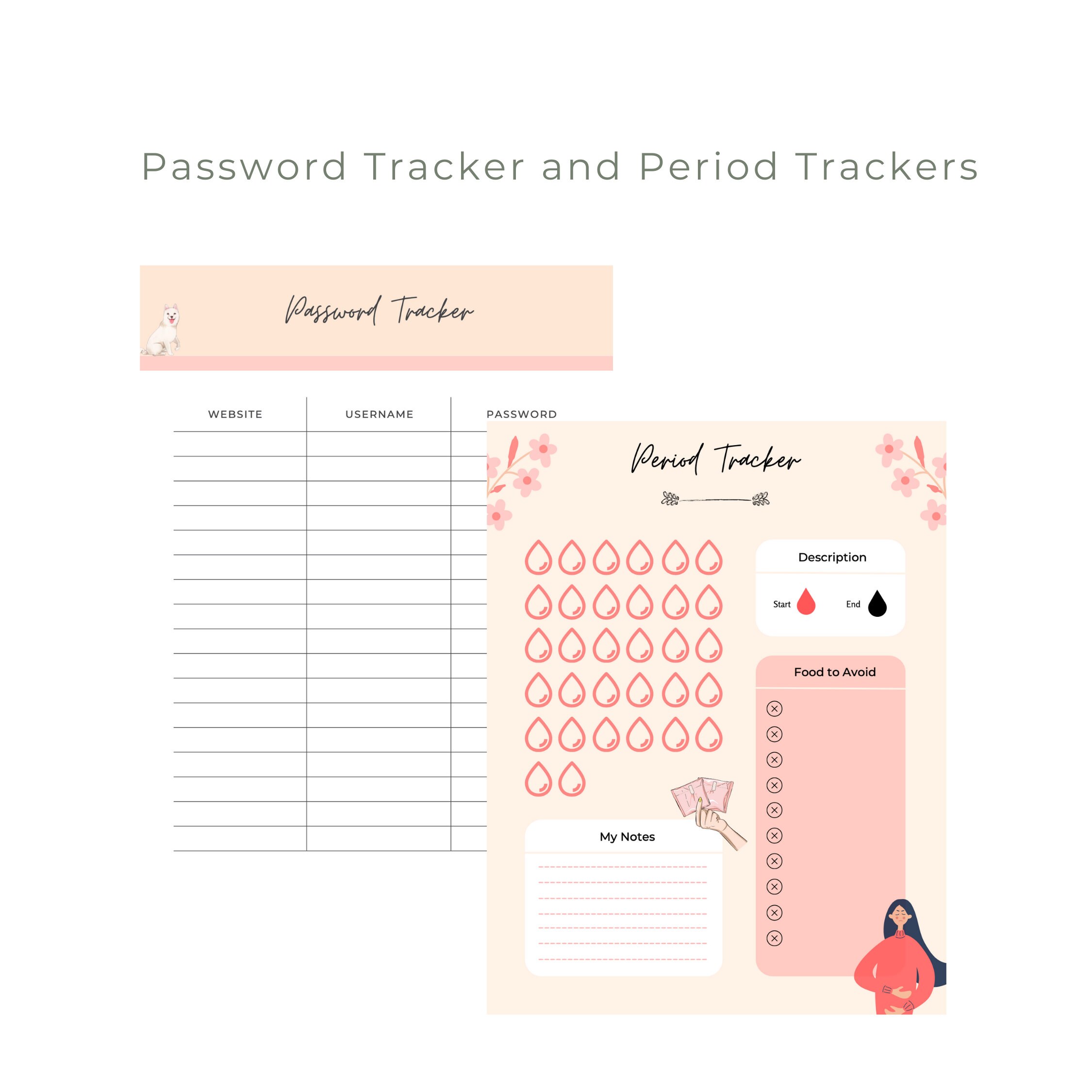 Tracker Printable | Weekly Monthly Goal Tracker | Productivity Tracker ...