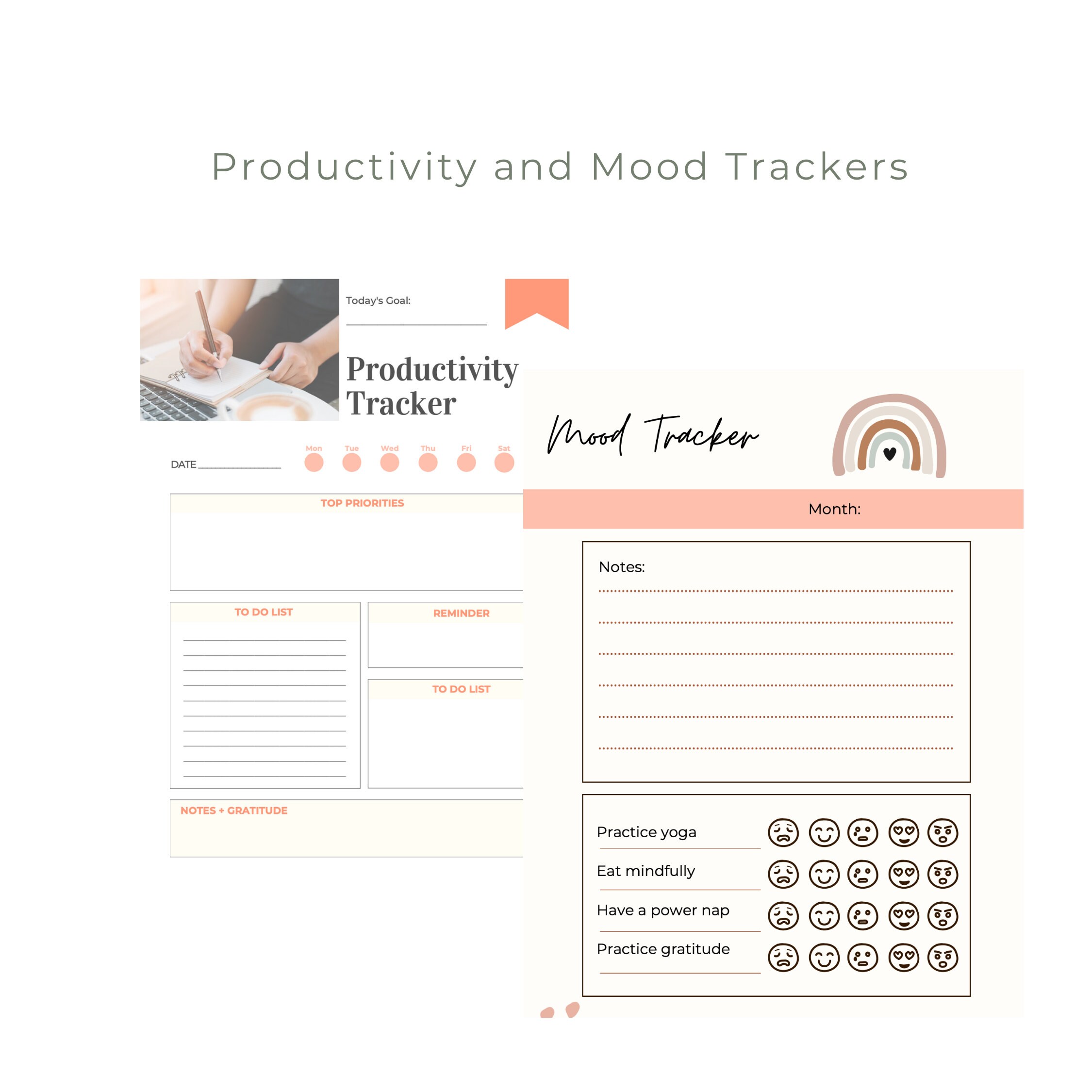 Tracker Printable | Weekly Monthly Goal Tracker | Productivity Tracker ...