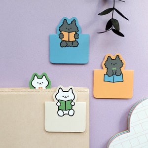 Reading Cats II Magnetic Bookmark Set Cute Cat Bookmarks, Aesthetic ...