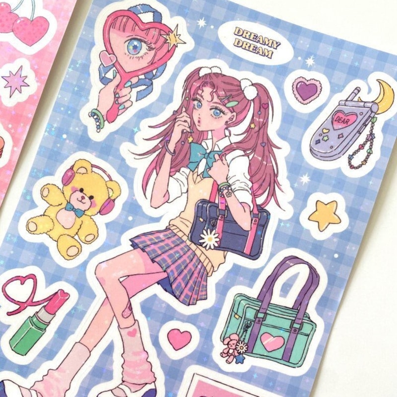 Cute Girl Stickers - Etsy