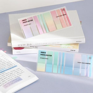 Short Index Highlighter Tabs I | Cute Index Sticky Note, Kawaii Binder ...
