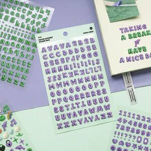 Puffer Alphabet Sticker Pack | Cute Letter Sticker Sheet, Bullet ...