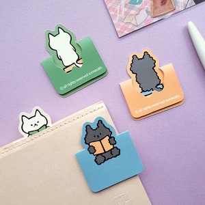 Reading Cats II Magnetic Bookmark Set Cute Cat Bookmarks, Aesthetic ...